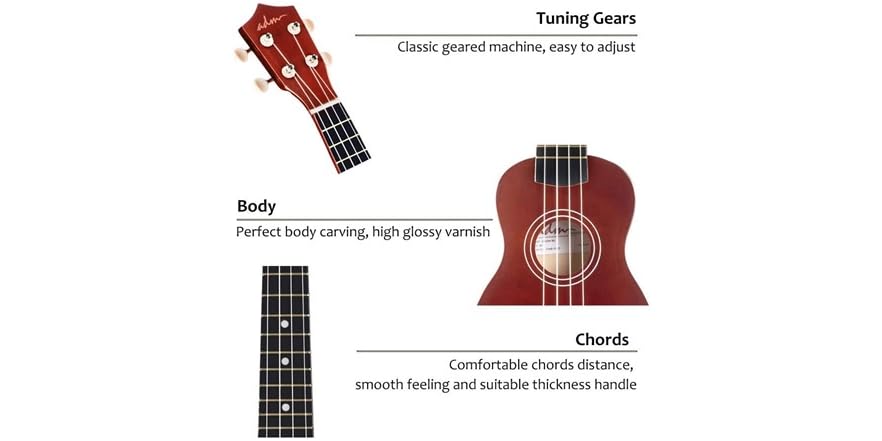 ADM Beginner 21" Soprano Ukulele Starter Kit