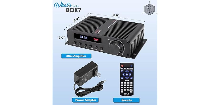 (NEW) Pyle 100W 5-Channel Wireless Bluetooth Home Audio Amplifier