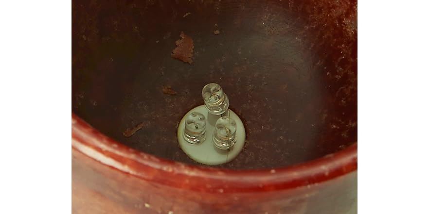 3 LED Mottled Wax Flameless Candle Orange-Brown 4X7