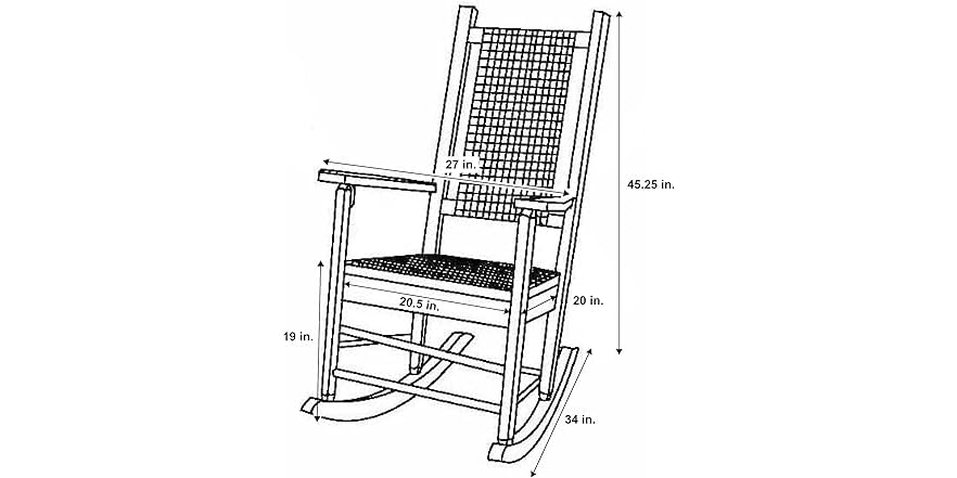 Shine Company 4335WT Hampton Wooden Rocking Chair