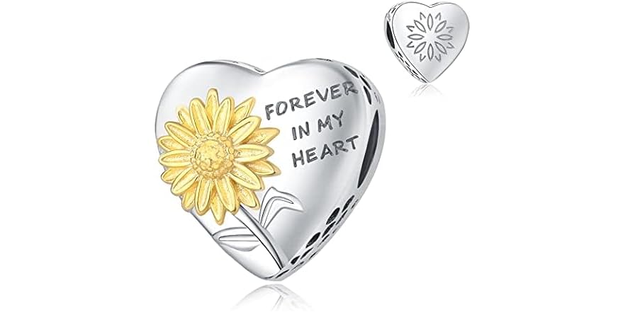 CLYQCL 925 Sunflower Charms Fit Pandora