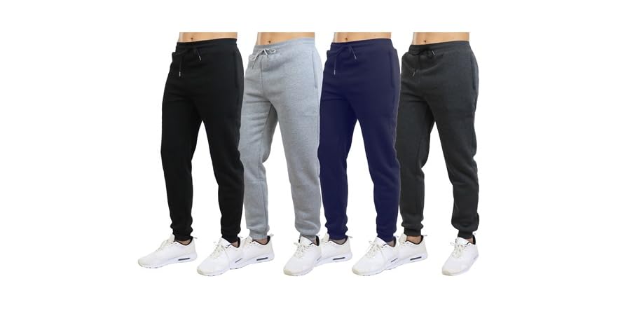 3Pk Mens Fleece-Lined Zip Joggers