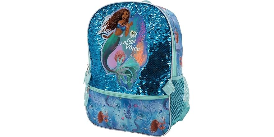 (4 Piece) 16" Disney Mermaid Backpack