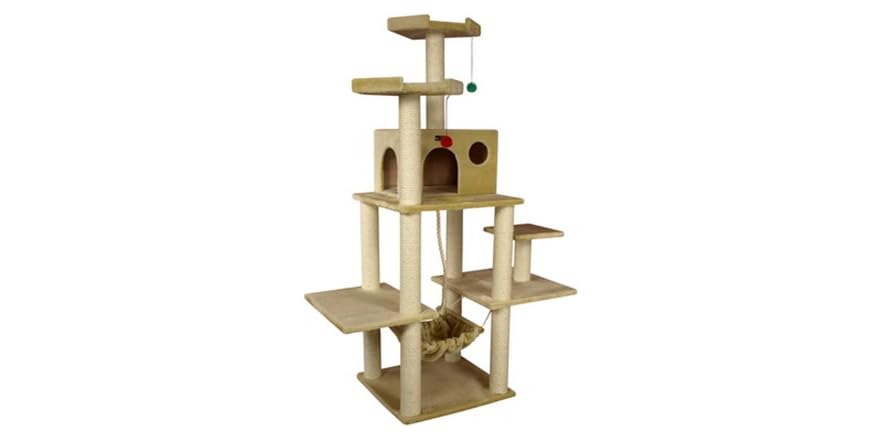 72-Inch Classic Cat Tree - Beige