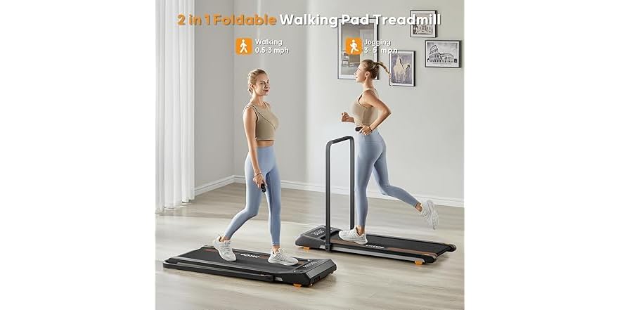 HitGo 2-in-1 Under Desk Treadmill with Foldable Handle