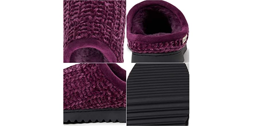Dearfoams Women's Chenille High Vamp Clog Slipper