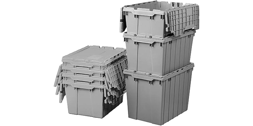 Akro-Mils Storage Container w/Lid Clear 6pk