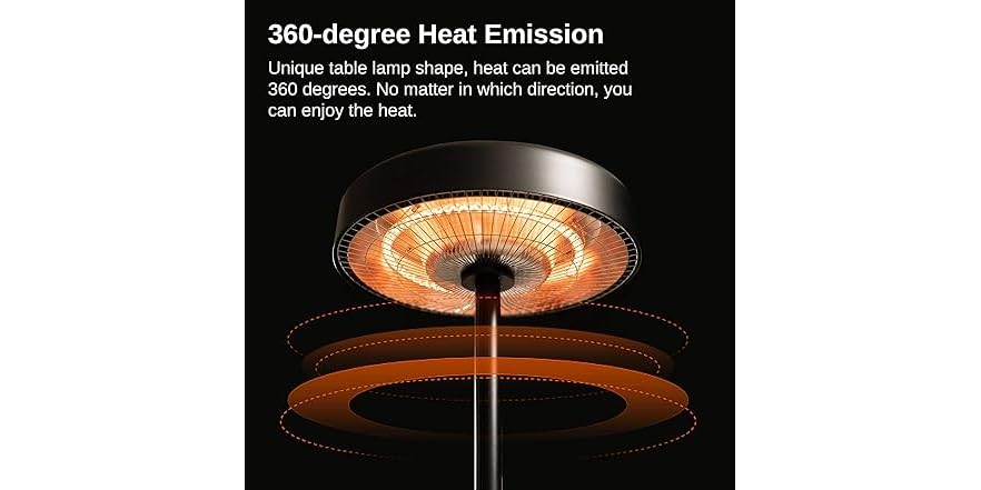 EAST OAK 1500W Table Top Electric Patio Heater