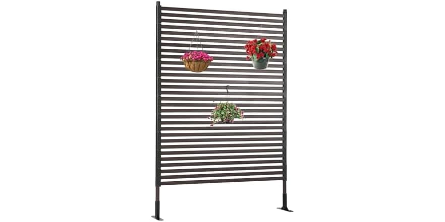 OTOSUNNY Metal Outdoor Privacy Screen 4x6