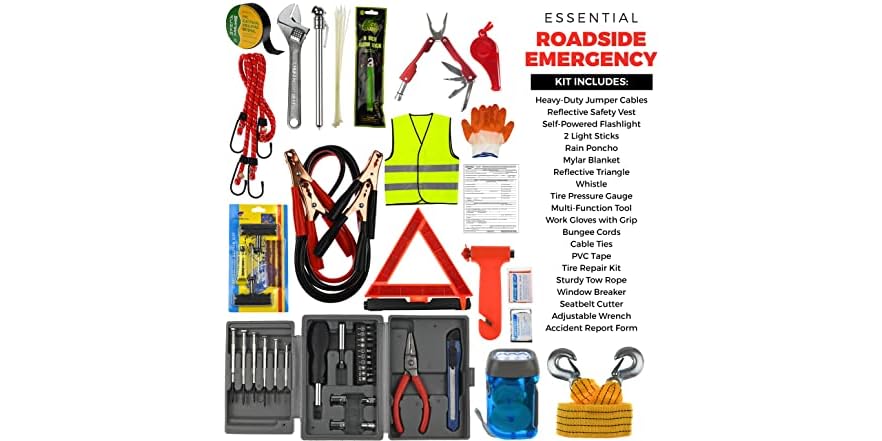 Roadside Emergency Car Kit - 156-Piece