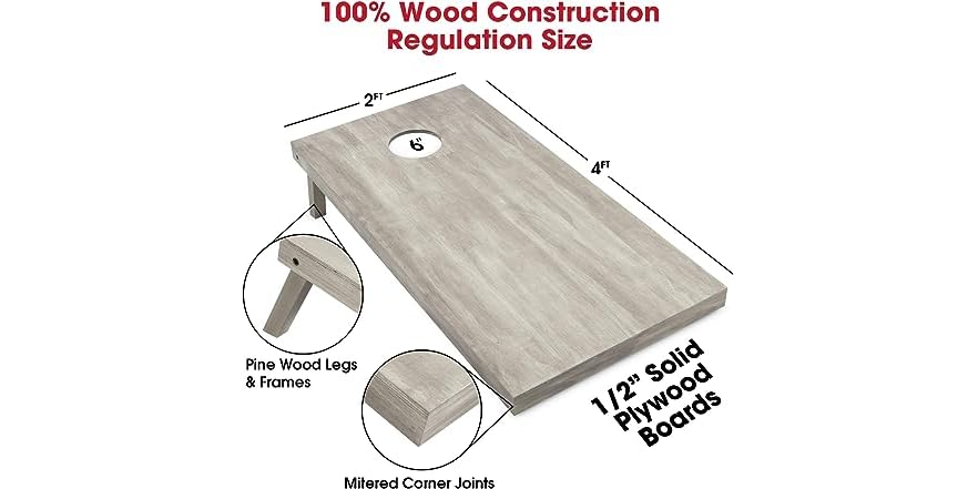 GoSports 4 ft x 2 ft Cornhole Boards Set