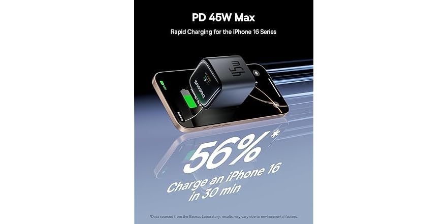 (2 Pack) Baseus 45W USB C Charger Block