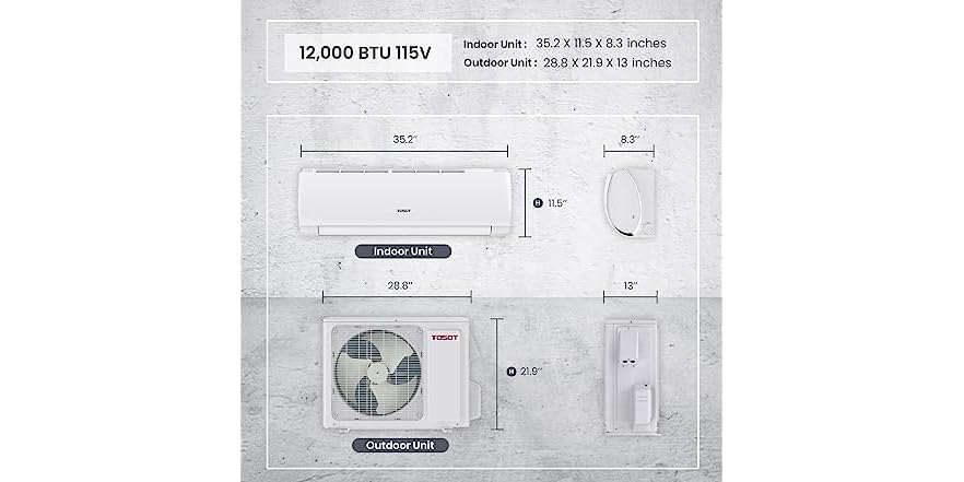 TOSOT 12,000 BTU Mini Split AC WiFi-110V
