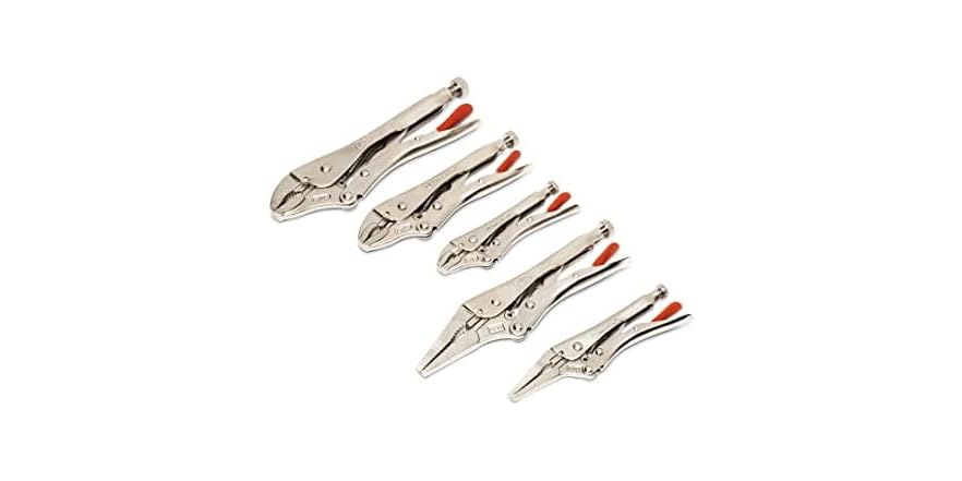 Crescent 5pc Curved & Long Nose Locking Plier Set