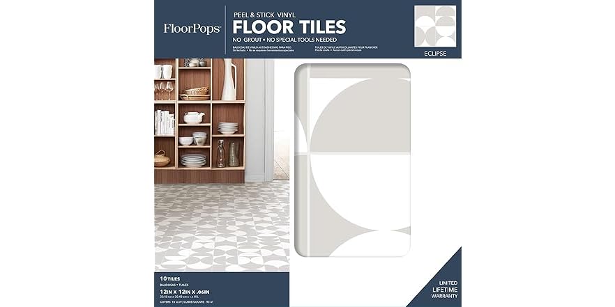 Eclipse Peel & Stick Tiles, white/Off white 10pc
