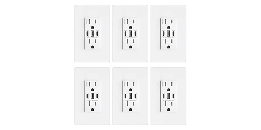 GaN 30W 6Amp 3-Port USB Wall Outlet