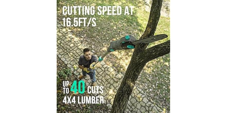 Litheli Cordless Pole Saw,10-Inch 40V Pole Saws for Tree Tri (Open Box)