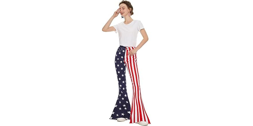 Women's American Flag Denim Pants