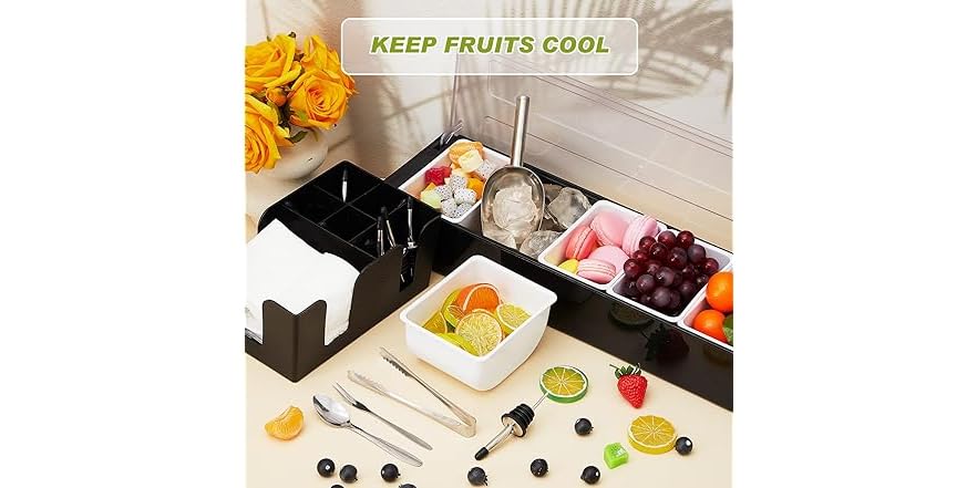 5 Compartment Condiment Container Bar