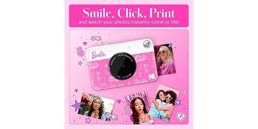 (NEW) Barbie x Kodak Printomatic Full-Color Instant Print Digital Camera
