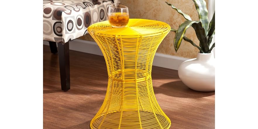 Round Metal Accent Table - Yellow