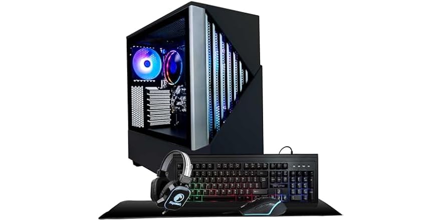 Periphio Reaper Gaming PC Computer AMD Ryzen 5 Elite 4-in-1 Gaming Bundle