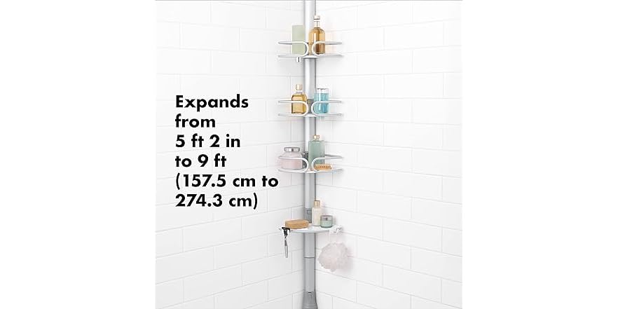 OXO Good Grip Aluminum Pole Corner Shower Caddy (Open Box)