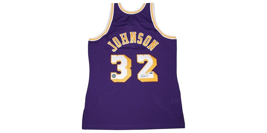 Magic Johnson Signed Laker Purple Jersey