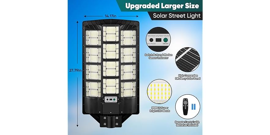 TOWPONICS 167-L-2 9800W Solar Street Light 2pk