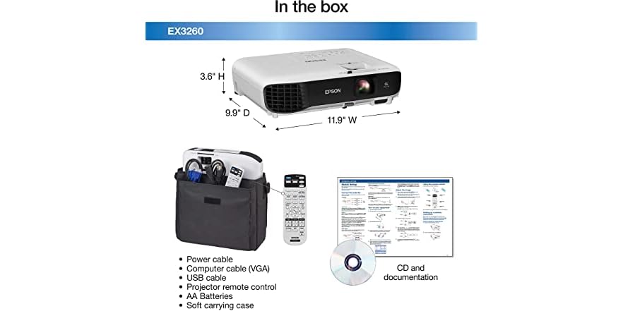 Epson EX3260 SVGA HDMI 3LCD Projector