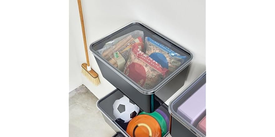 iDesign Storage Bin with Lid &Wall Mount