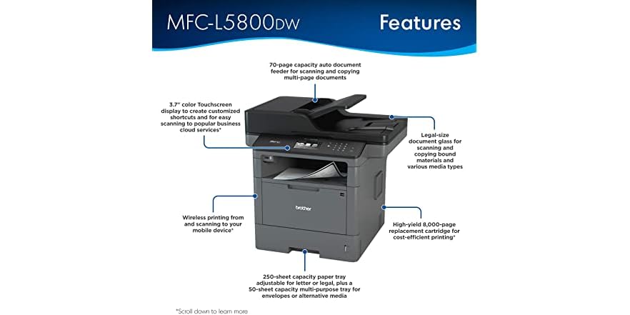 BROTHER MFCL5800DW Multifunction Printer M (Open Box)