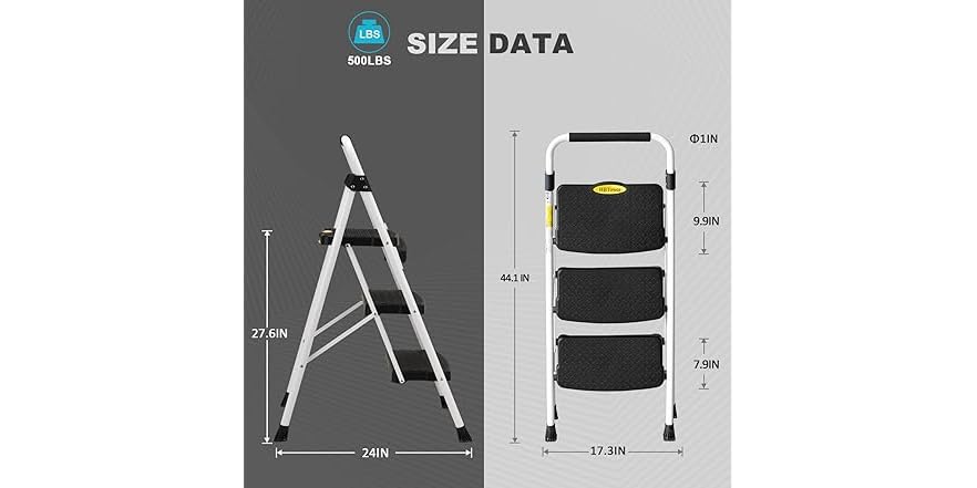 HBTower Folding 3 Step Ladder