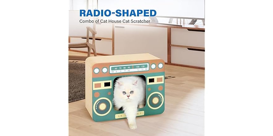 Radio Cat Scratcher Cardboard Lounge Bed
