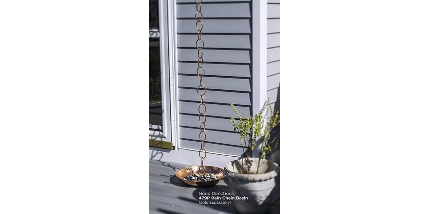 Single Link Copper 8.5 ft. Rain Chain