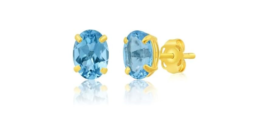 Max + Stone 14k YG Oval-Cut Stud Earrings