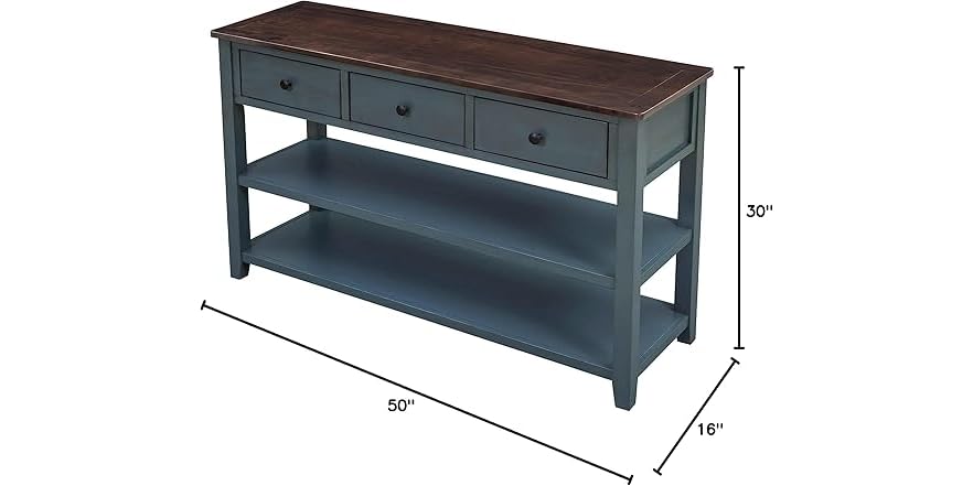 Tzou Console Table with 2-Tier Open Storage Shelf