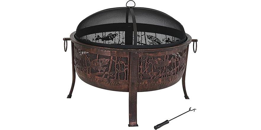 Sunnydaze Décor 30 "Northwoods Fishing Fire Pit