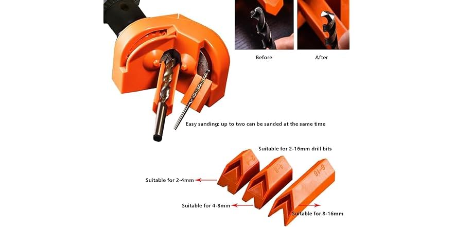 Drill Bit Sharpener, Orange