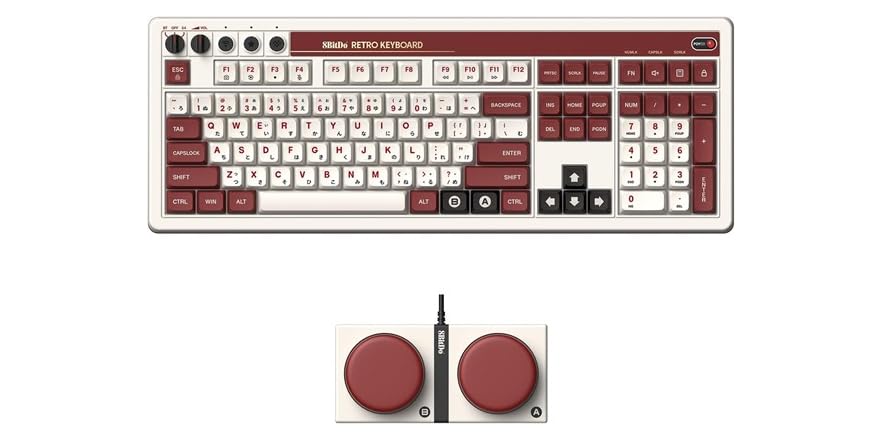 (NEW) 8BitDo Retro 108 Mechanical Keyboard w/ Numpad Fami Edition
