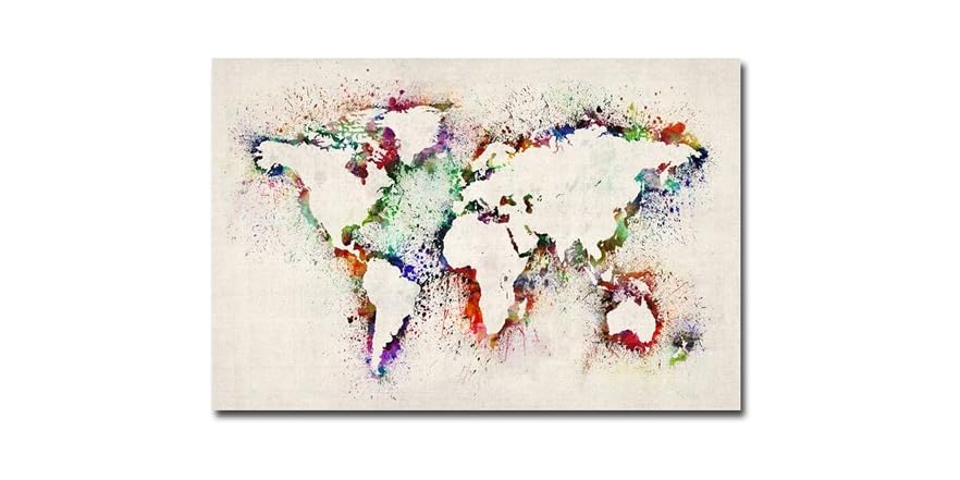 World Map - Paint Splashes (3 Sizes)