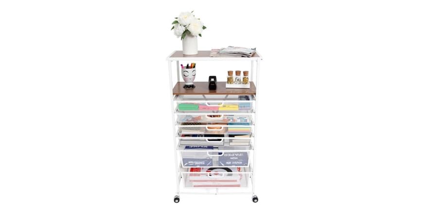 Origami 6-Drawer Storage Cart White