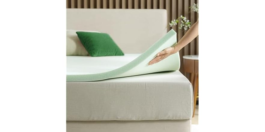 ZINUS Green Tea Memory Foam Topper, Queen