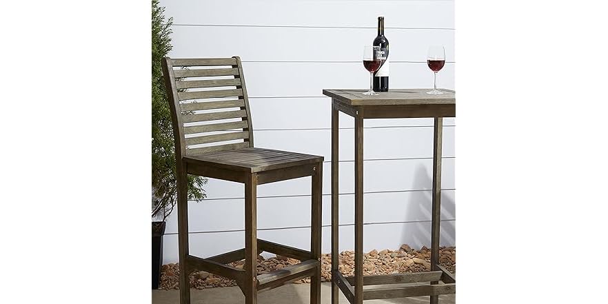 Renaissance Outdoor Patio Hand-Scraped Wood Bar Table