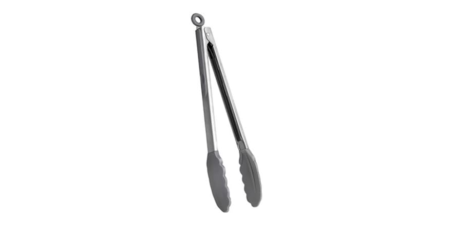 12” Stainless Steel & Silicone Tongs