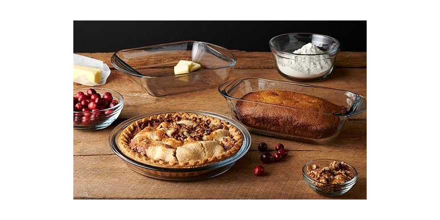 Anchor Hocking Glass Bread Pan Loaf Pan 3Pc