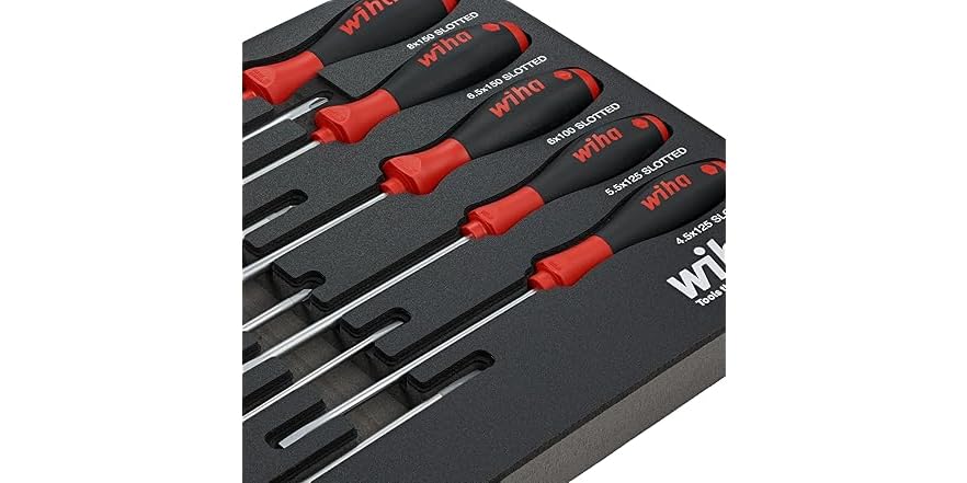 Wiha 30280 10pc Cushion Grip Screwdriver Tray Set