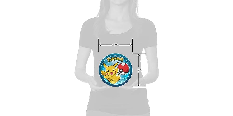 Vibrant Multicolor Pokemon Round Plates - 7"
