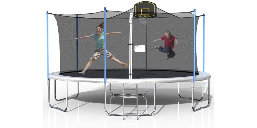 Tatub 16FT Trampoline with Basketball Hoop