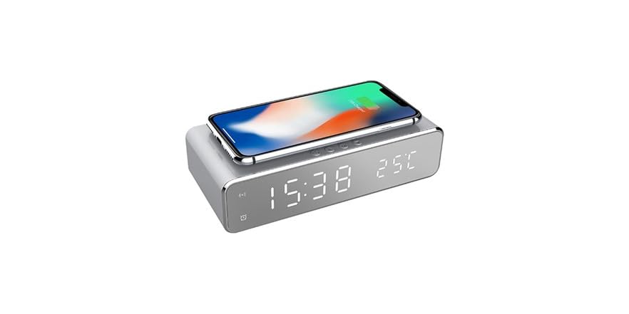 Alarm Clock Wireless Charger w/ Wall Adapter